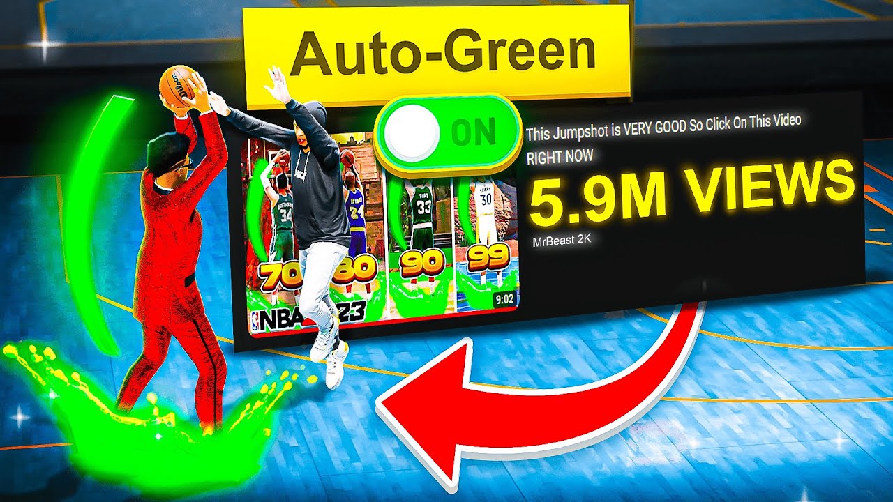 I used AUTO GREEN with the MOST VIEWED JUMPSHOT in NBA 2K23.. - YouTube