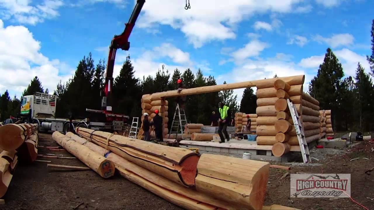 High Country Carpentry - Log Home 2 minute time lapse - YouTube