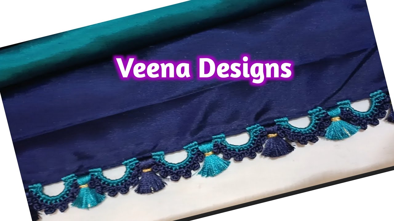 saree kuchu #118 || new krosha design without beads || Veena Designs ...