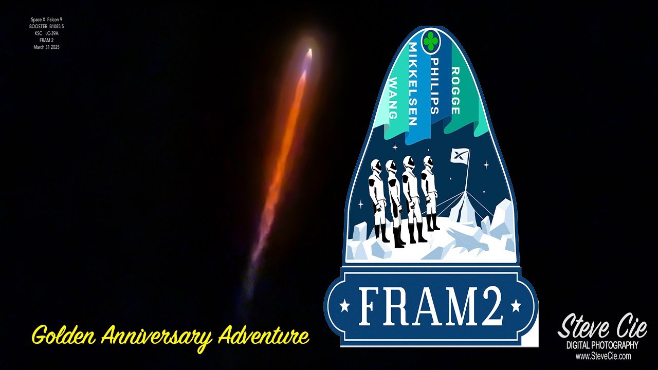 Fram2 Space X Falcon 9 First Manned Launch to Polar Orbit with Nebula ...