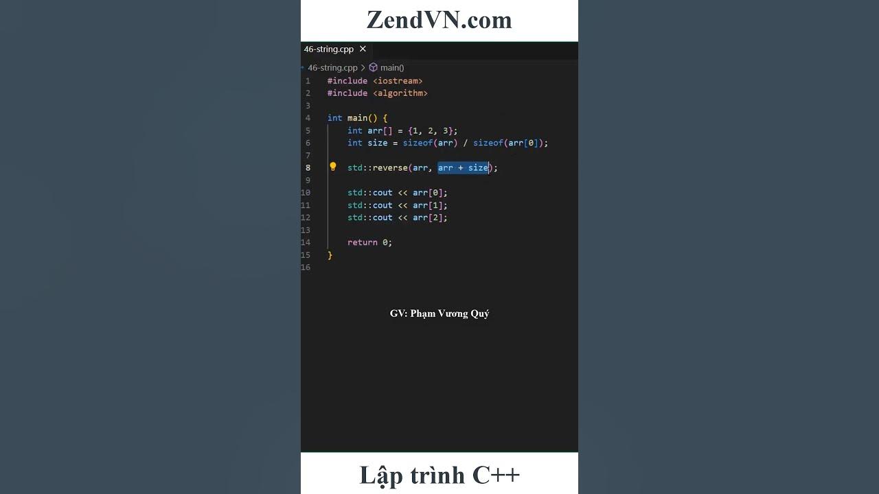 Học C 46 Đảo Ngược Thứ Tự Phần Tử Trong Mảng Laptrinh Hoclaptrinh Cplusplus Cpp C