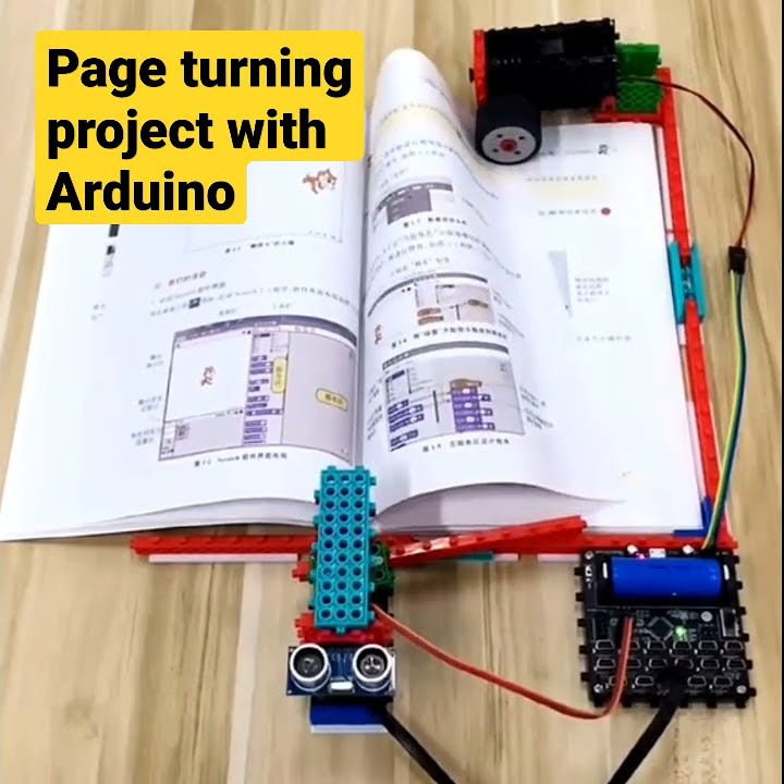 Page turning machine with ardino #arduino #HC-Sr04 - YouTube