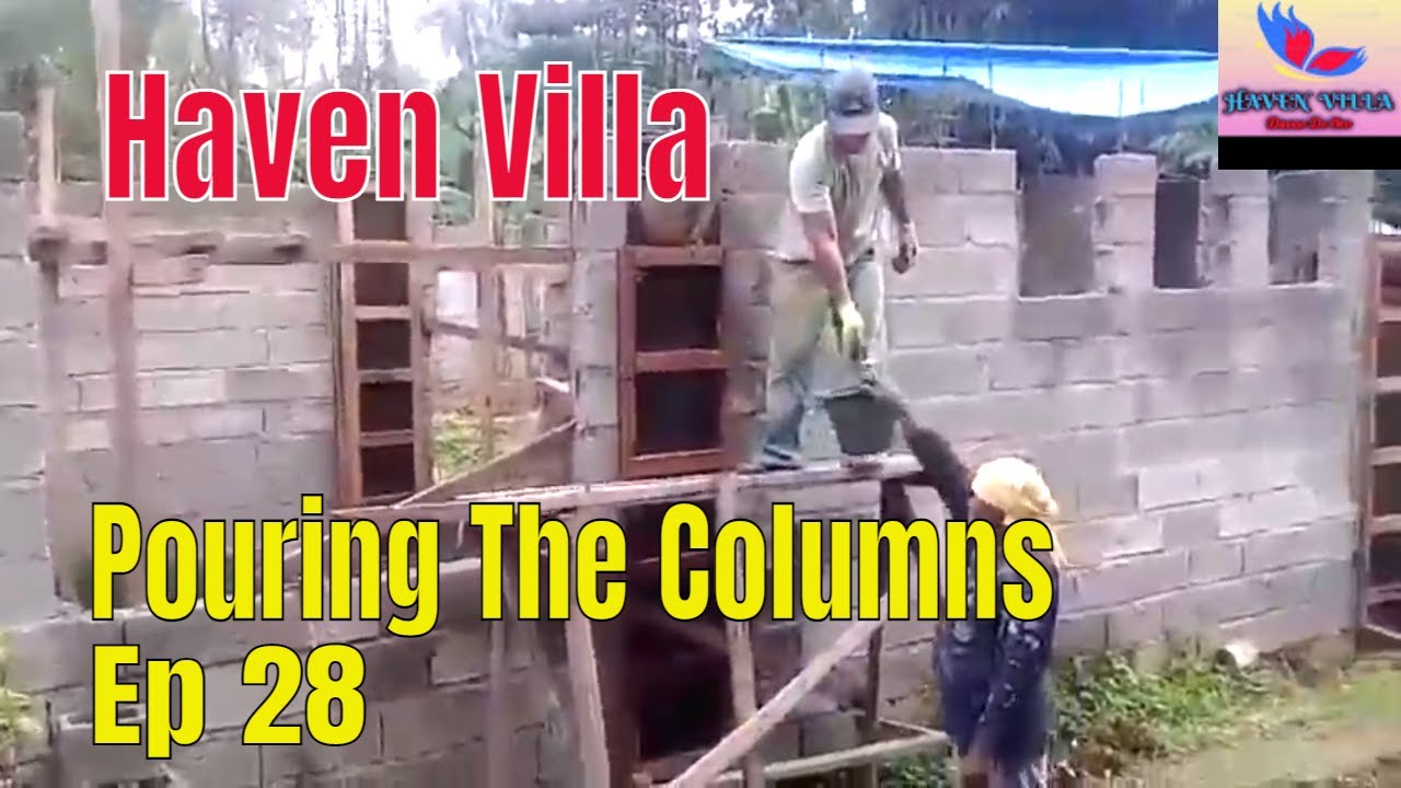 Concrete column construction process / Philippines House Building Ep 28 ...