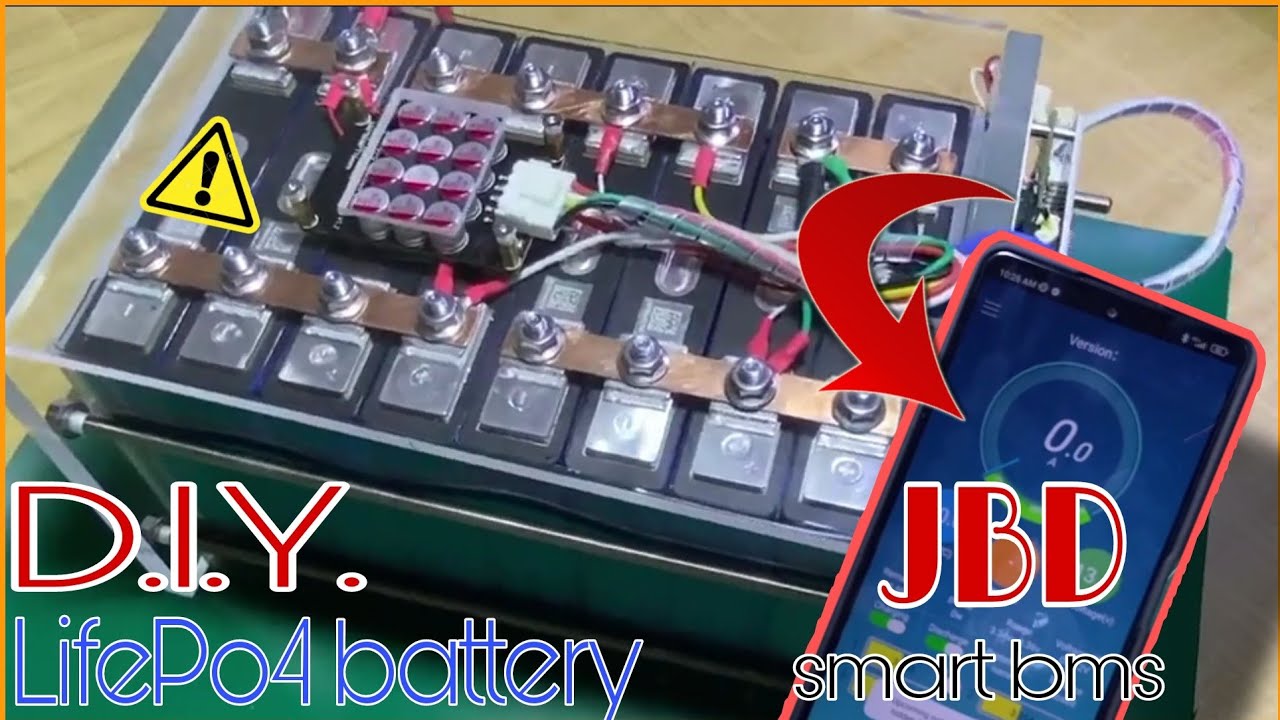 DIY LiFePo4 BATTERY || INSTALLING 100A SMART BMS + ACTIVE BALANCER prt ...
