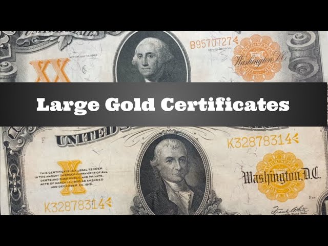 Silver Gold Certificate Currency 1922 $10 Gold Certificate