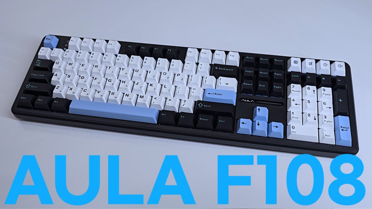 [4명 증정] 독거미 108키 풀배열 버전! AULA F108 경해축, 저소음바다축 리뷰 - YouTube