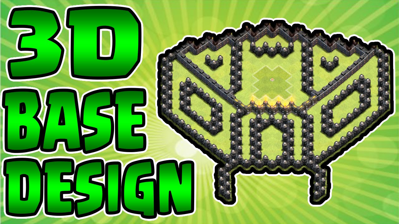 Clash of Clans: Great 3D Troll Base ("Face Castle") - YouTube