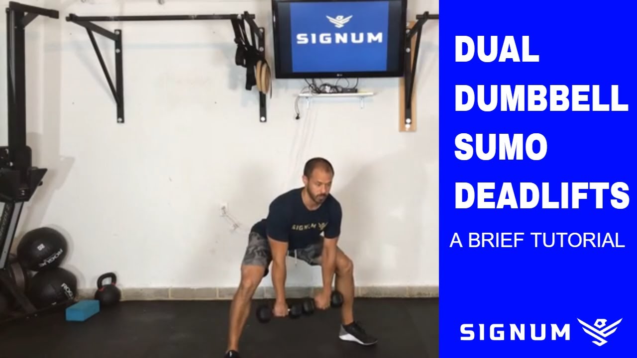 Dual dumbbell sumo deadlifts - YouTube
