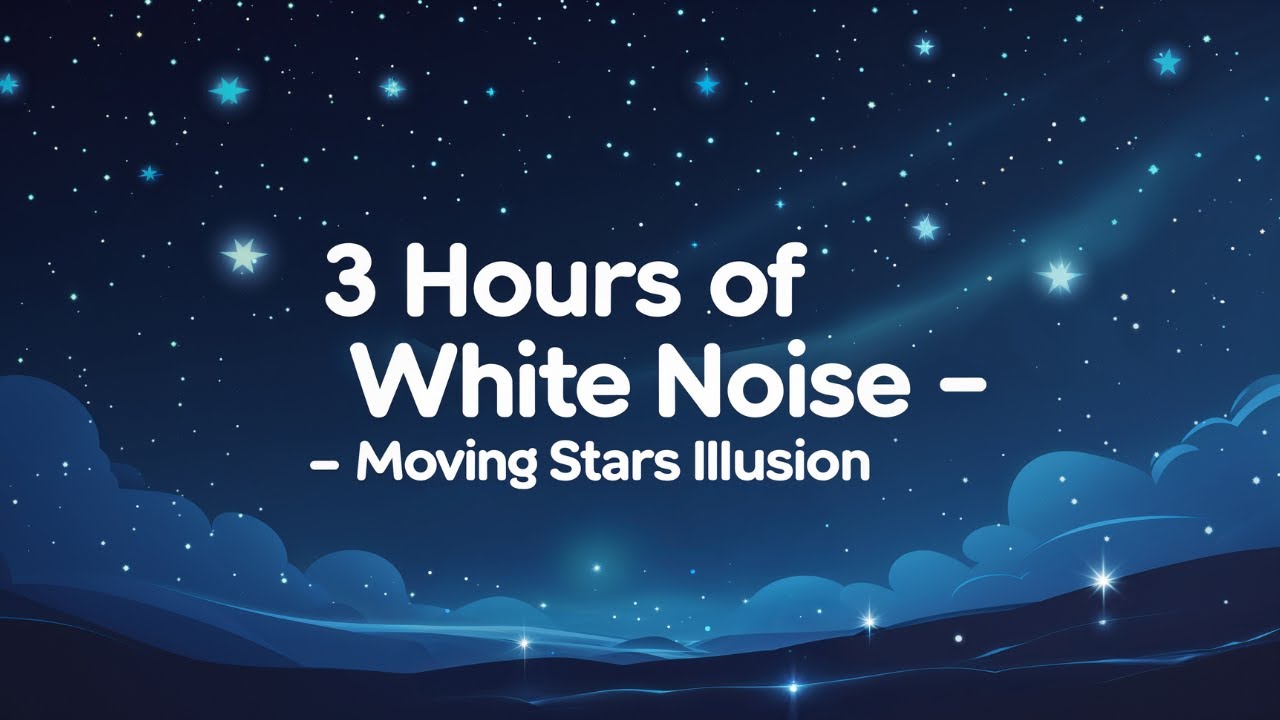 3 Hours Deep Sleep White Noise 🌌 Black Screen with Moving Stars ...