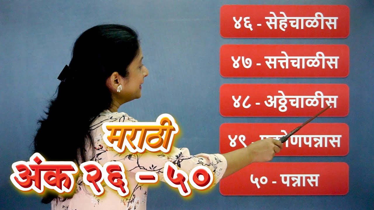 Number Names 26 to 50 in Marathi | Learn Marathi For Beginners ...