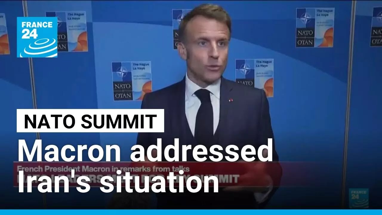 French president Emmanuel Macron speaks at the NATO summit • FRANCE 24 ...