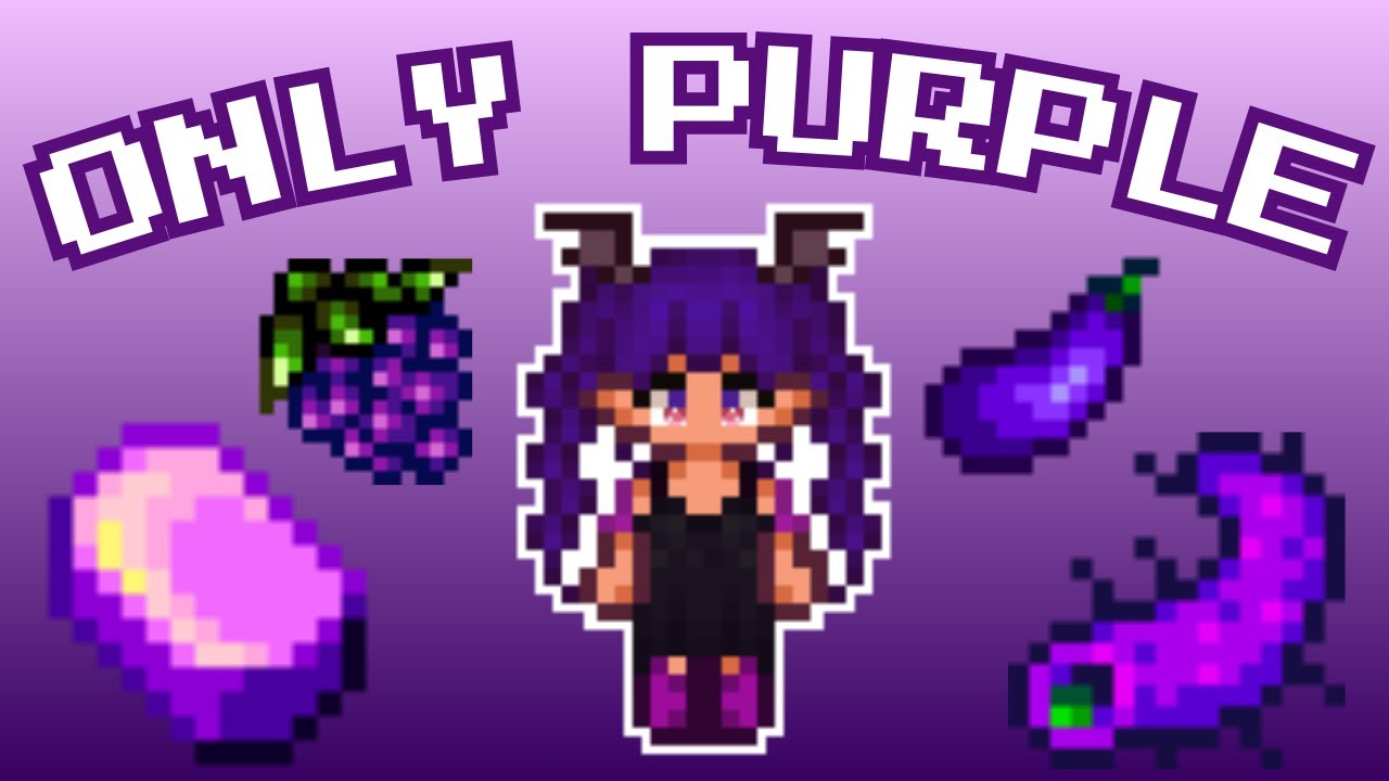 Can you beat Stardew Valley using ONLY purple items? - YouTube