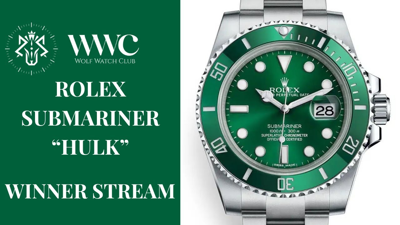 ROLEX HULK WINNER STREAM!! #wolfwatchclub - YouTube