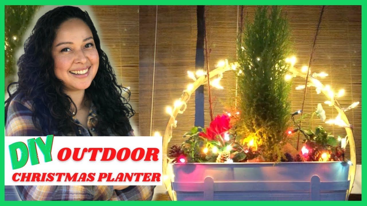 UNIQUE & BRIGHT OUTDOOR CHRISTMAS CONTAINER - Planters, Lights, Flowers ...