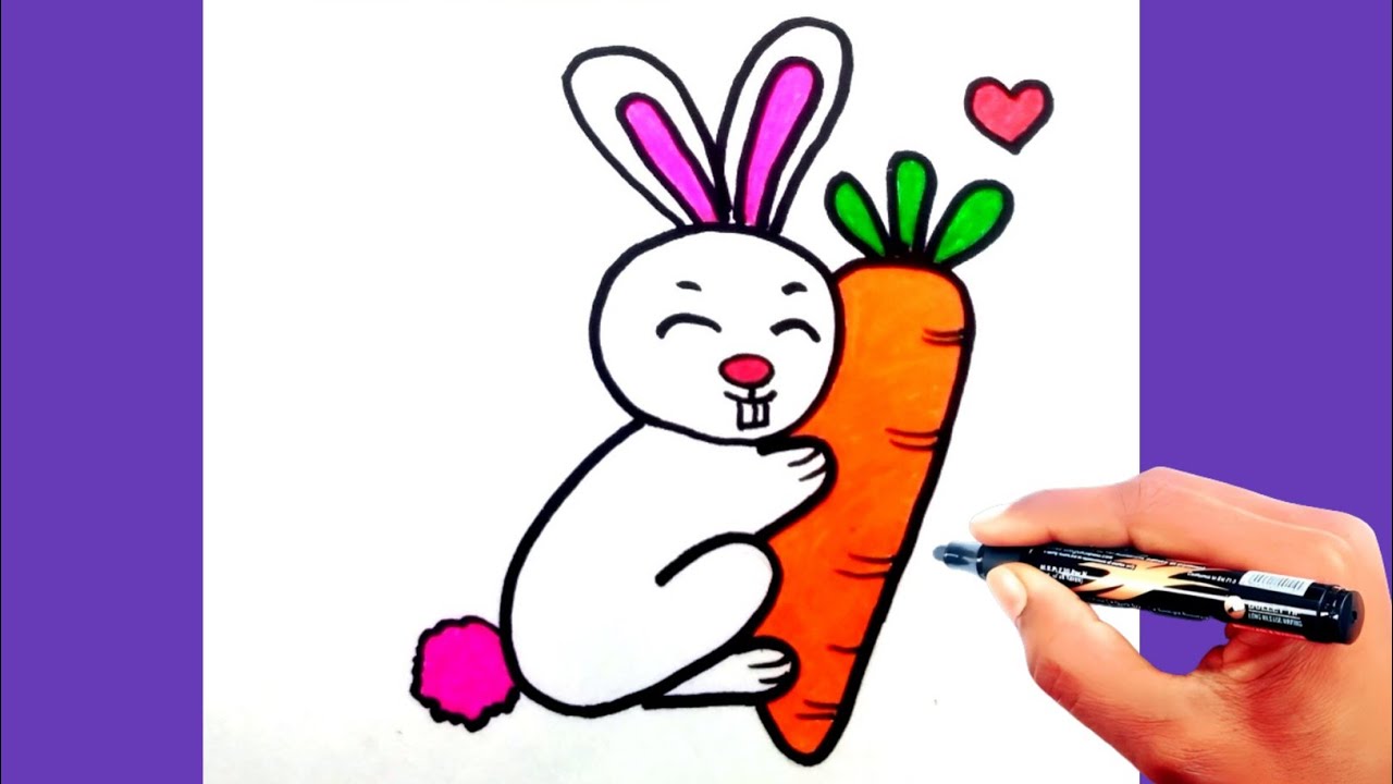 HOW TO DRAW EASTER BUNNY EASY STEP BY STEP - YouTube