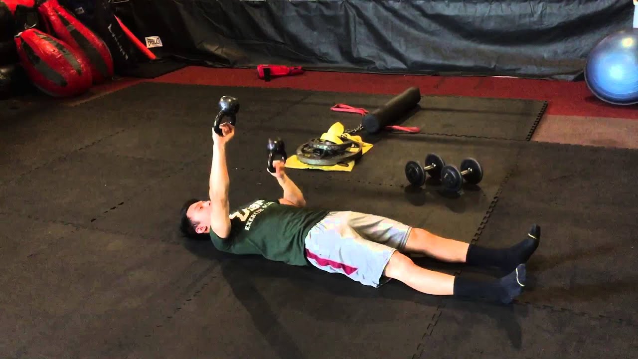 Elite S/C Exercise Index: Alternating Inverted KB Floor Press - YouTube
