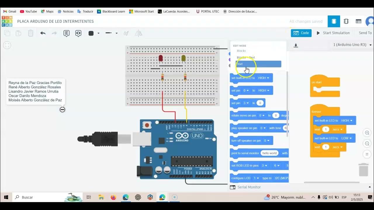 PLACA ARDUINO CON LED INTERMITENTE - YouTube