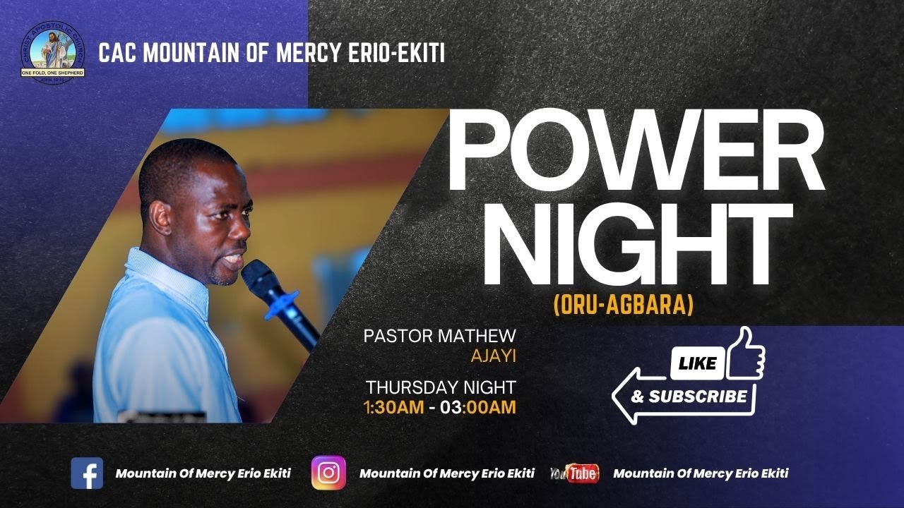POWER NIGHT(ASALE AGBARA) || PASTOR MATHEW AJAYI - YouTube