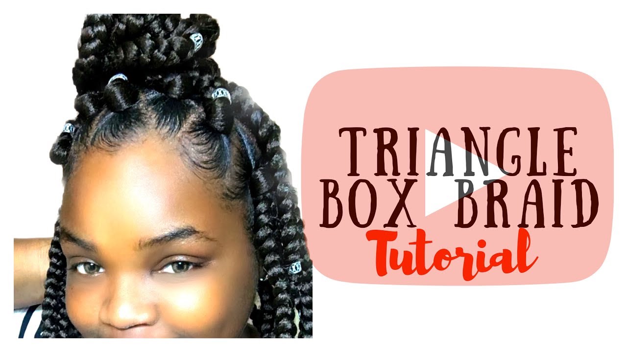 BebeTutorials I Easy Jumbo Triangle Part Box Braids I Rubberband Method ...