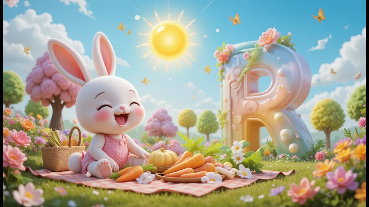 R is for Rabbit | ABC Song for Kids | Learn Alphabet with Animals ...