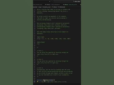 Q11. Monotonic array #codinginterviews #javascriptcoding - YouTube