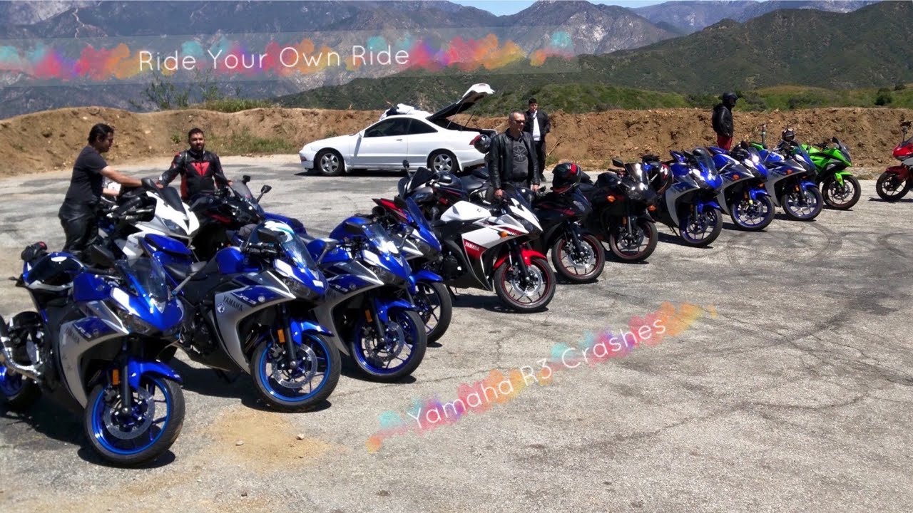 Group ride Crashes. Yamaha R3s. RIDING AT YOUR OWN PACE - YouTube