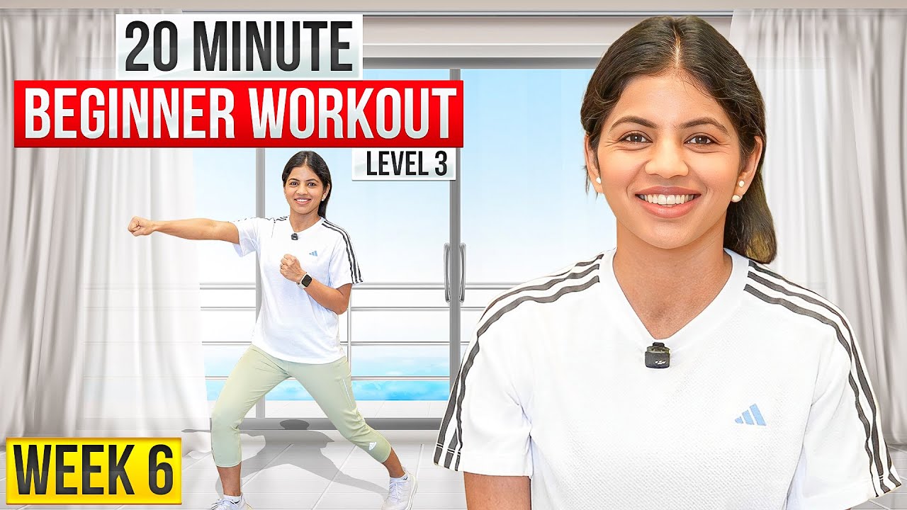 20-Min Full Body Workout for Beginners | Level 3 | Guided Home Workout ...