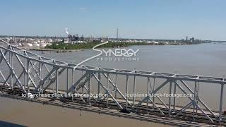 2966 Baton Rouge Mississippi River chemical plants video stock footage