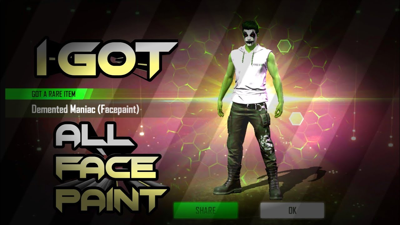I GOT ALL FACE PAINT||FREE FIRE|| - YouTube