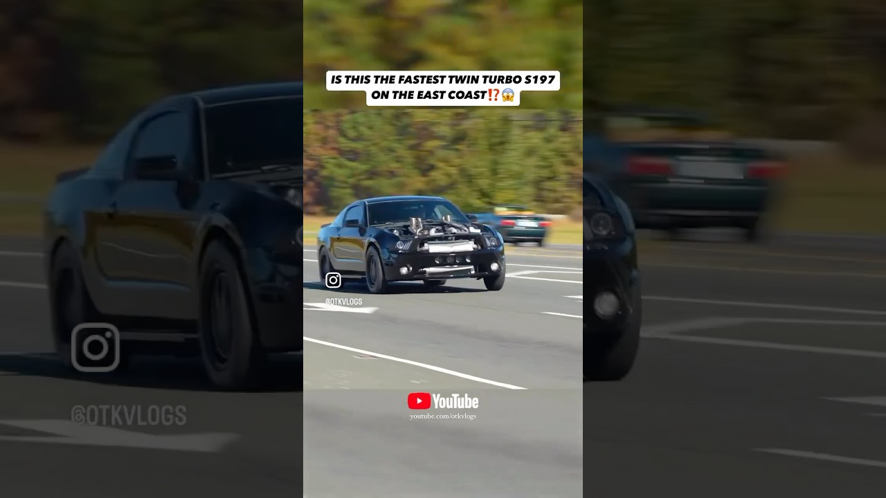 TWIN TURBO S197 MUSTANG DOING INSANLY FAST FLYBYS LEAVING A CARS ...