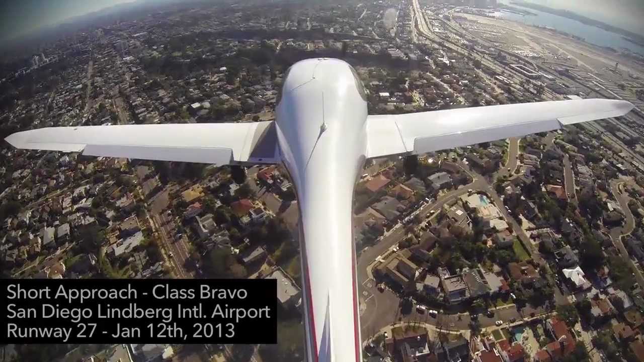 Crazy Short Approach KSAN RWY 27 Landing Diamond DA 40 VFR - YouTube