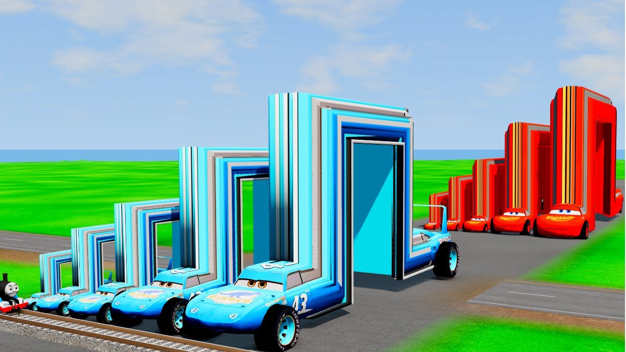 Big & Small Long Square Lighning Mcqueen Vs Long Square King Dinoco Vs ...