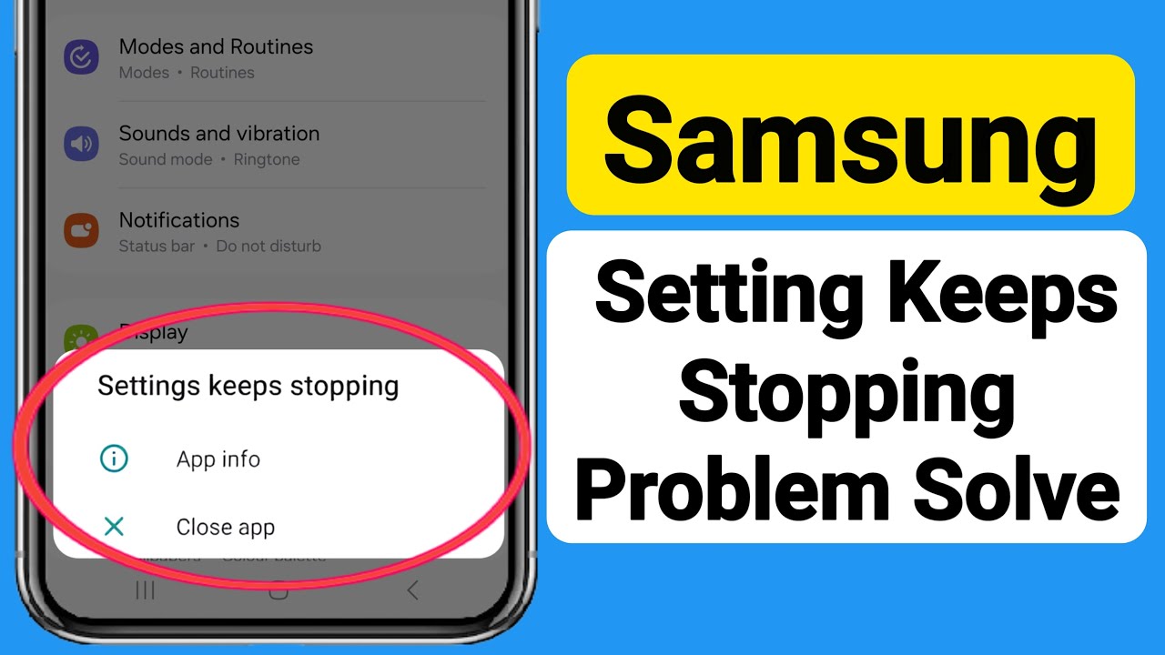 Samsung Settings keeps stopping problem || Setting Not Opening On Samsung Phone - YouTube