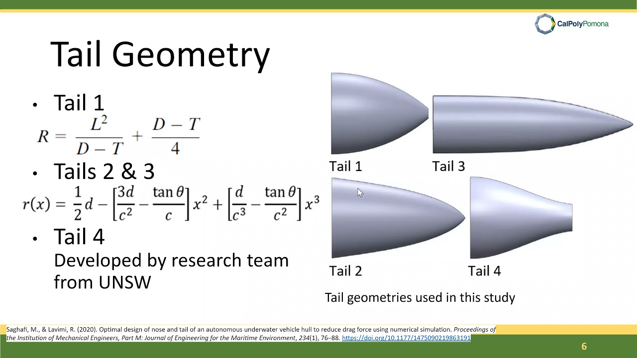 Group 6 Optimal design of nose and tail of AUV hull to reduce drag ...