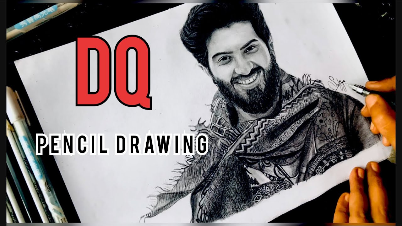 Dq | Dulquer Salmaan pencil drawing| how to draw dulquer salmaan - YouTube