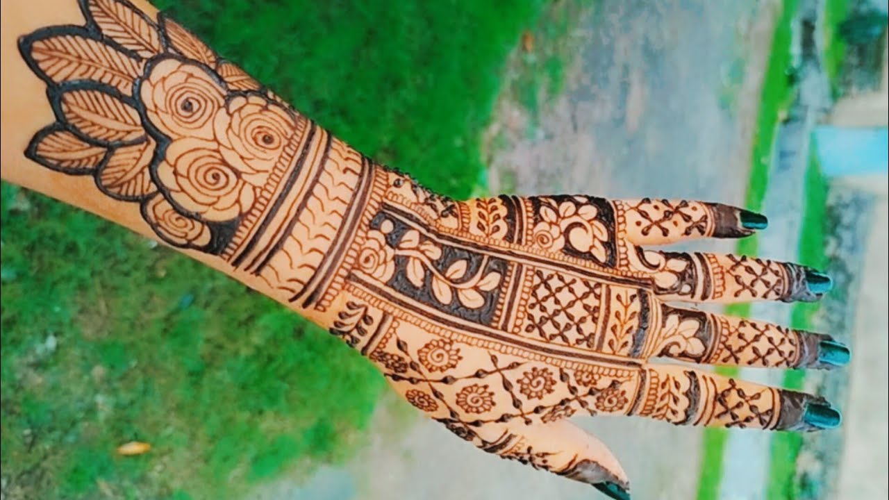 Beautiful Mehndi Design back hand|| mehndi ki design - YouTube