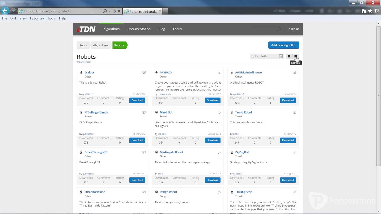 cAlgo - Custom Robots with Pepperstone - YouTube