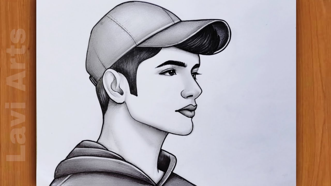 How to Draw a Boy With Cap Easy Pencil Drawing | Easy drawing for ...