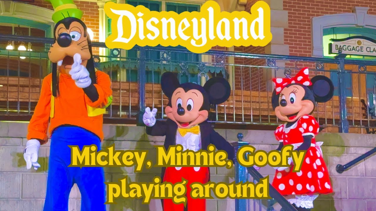 NEW Mickey Mouse, Minnie Mouse, and Goofy playing around at Disneyland ...