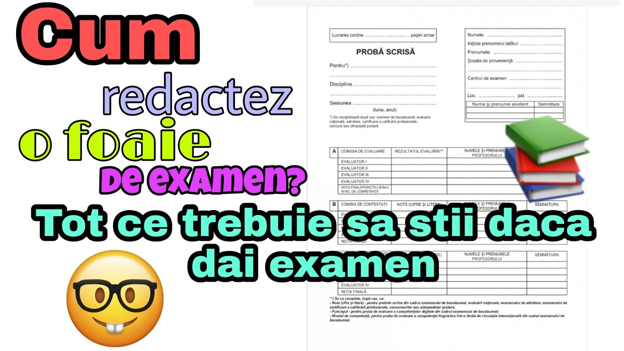 EVALUARE NAȚIONALA | Cum redactez corect foaia de examen? Cum sa iau ...