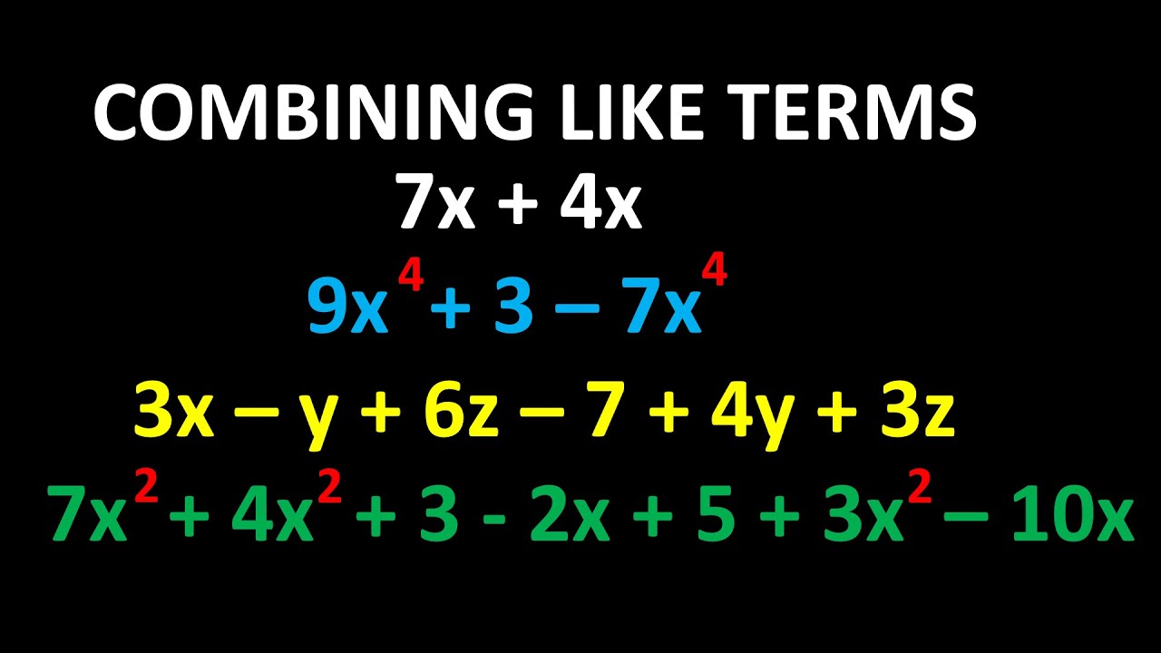 Like Terms - YouTube