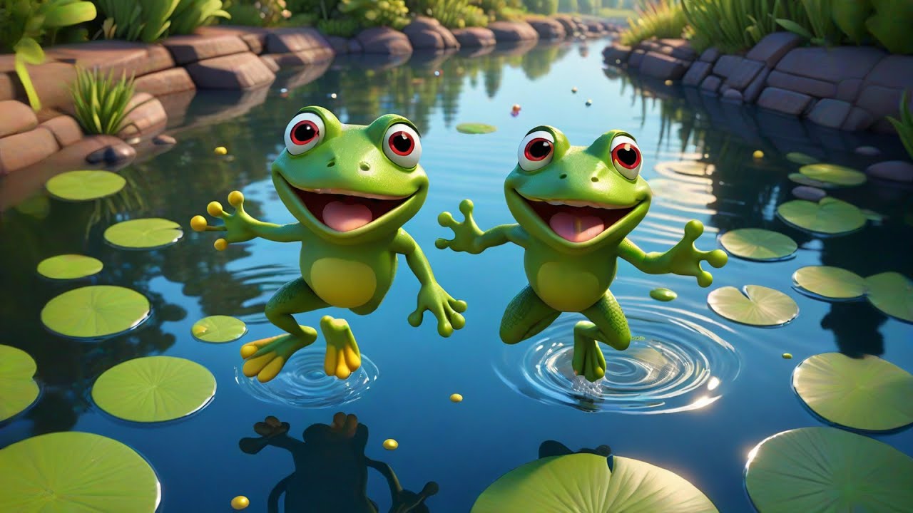 Five Giggly Frogs Splash and Play | Fun Counting Song for Kids ...