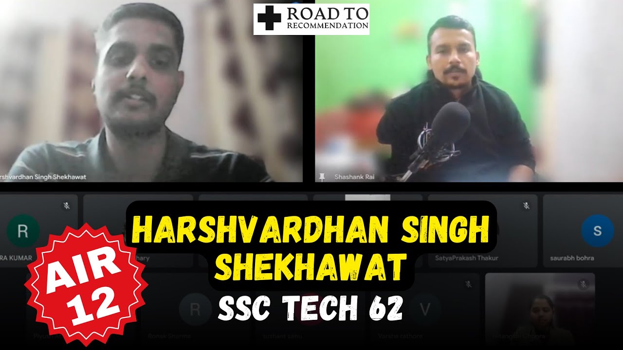 AIR 12 Harshvardhan Singh Shekhawat | SSC Tech 62 | MUST WATCH - YouTube