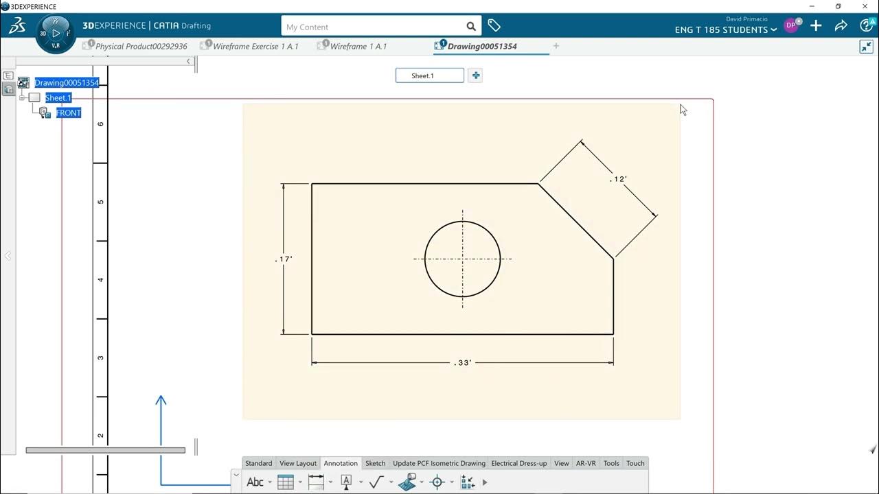 Creating Annotation Dimensions Length CATIA 3D EXPERIENCE 2 - YouTube