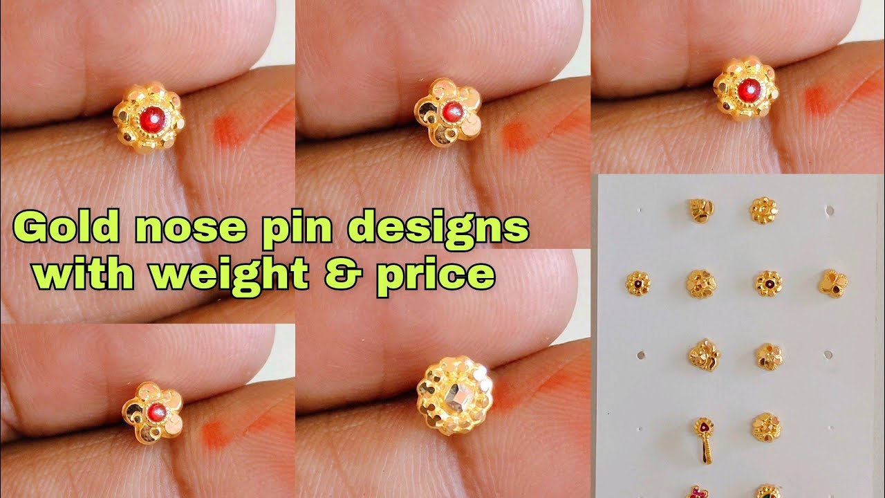 Gold nose pin designs with weight and price/gold nose ring designs with ...
