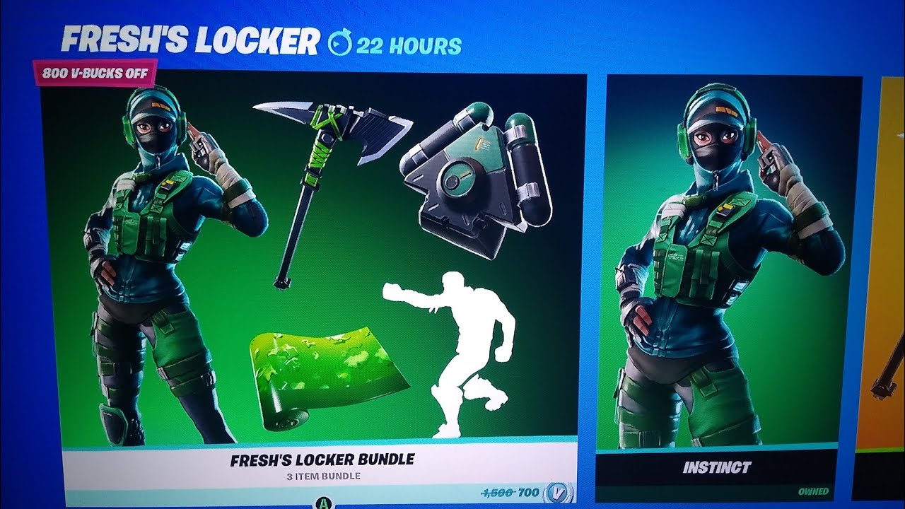 Fortnite Item Shop Fresh Locker Bundle And Instinct Gameplay - YouTube