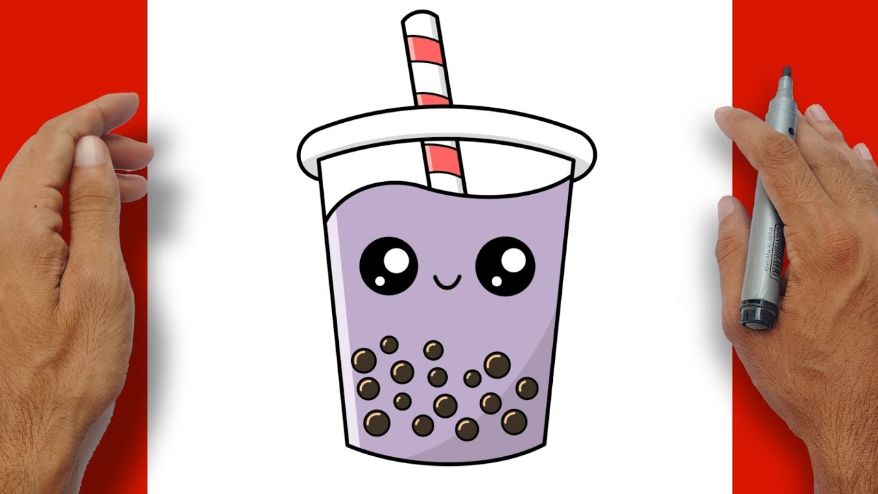 How to Draw a BOBA TEA Easy Step-by-step | Bubble Tea Drawing Tutorial ...