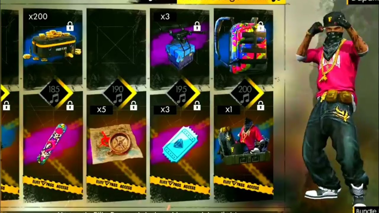 free fire season 2 elite pass full review. - YouTube