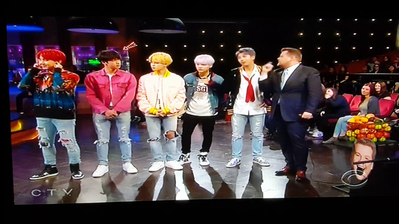 BTS FLINCH GAME on James Corden The Late Late Show - YouTube