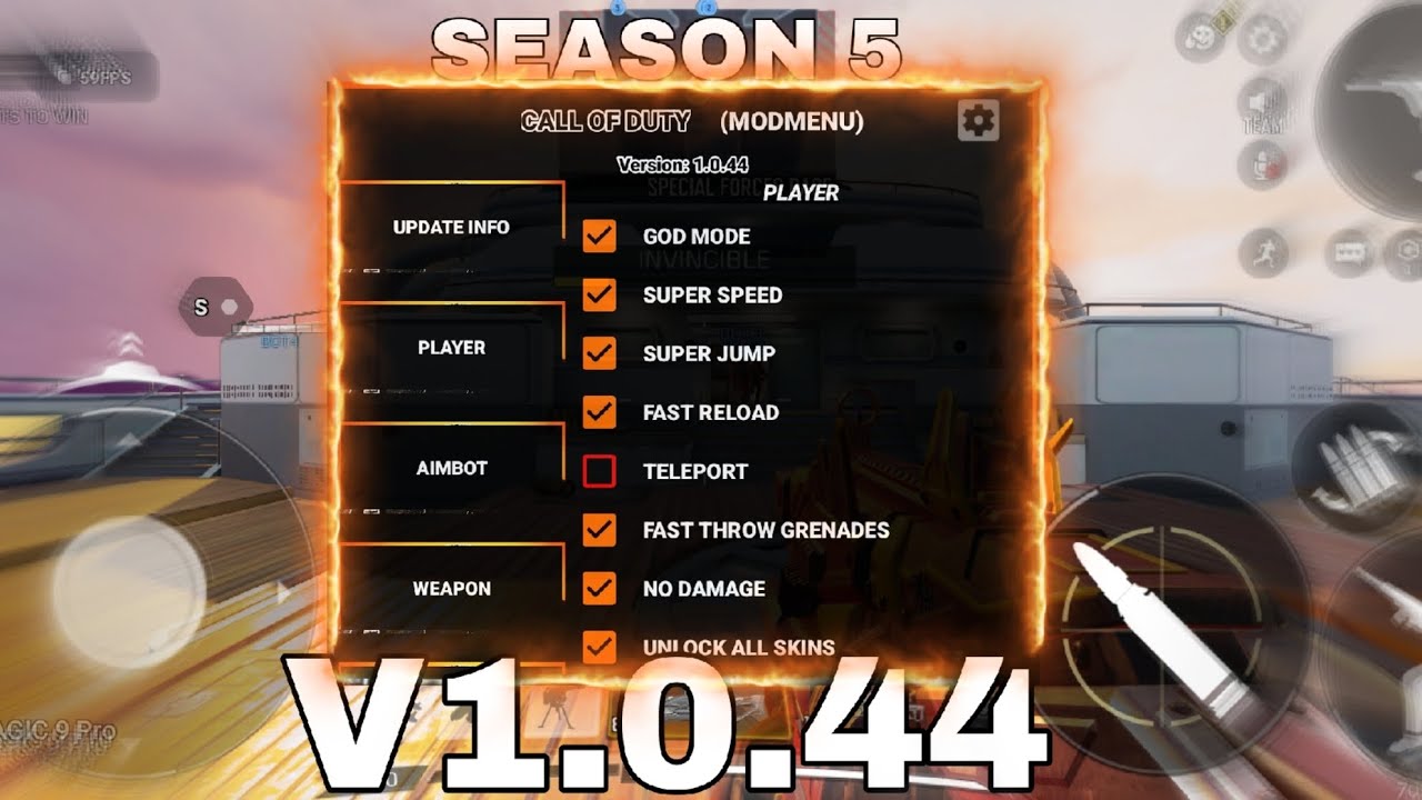 CALL OF DUTY ||V1.0.44|| MOD MENU BY JAYIUZ (SEASON 5) - YouTube